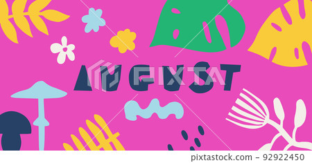 Month of August. Abstract background with...-插圖素材 [92922450] - PIXTA圖庫