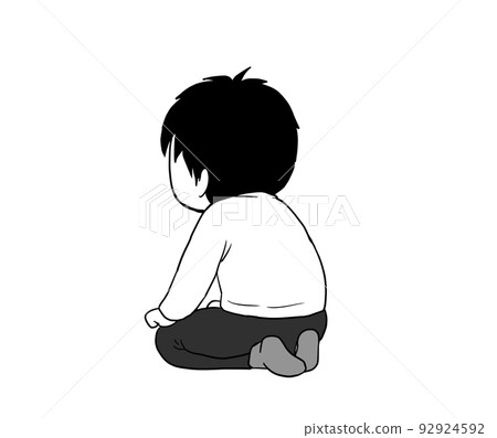 Seiza men Gray - Stock Illustration [92924592] - PIXTA