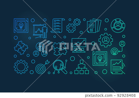 Strategic Management vector colorful line... - Stock Illustration ...