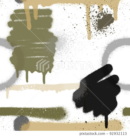 Graffiti spray paint seamless pattern. Vector... - Stock Illustration ...