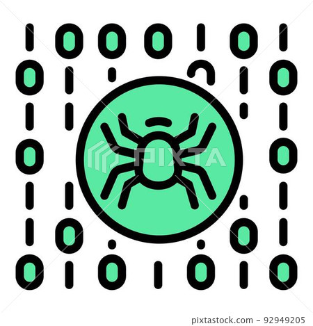 Cyber bug icon outline vector. Ddos code. Risk... - Stock Illustration ...