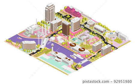 Streetscape illustration that becomes a large... - Stock Illustration ...