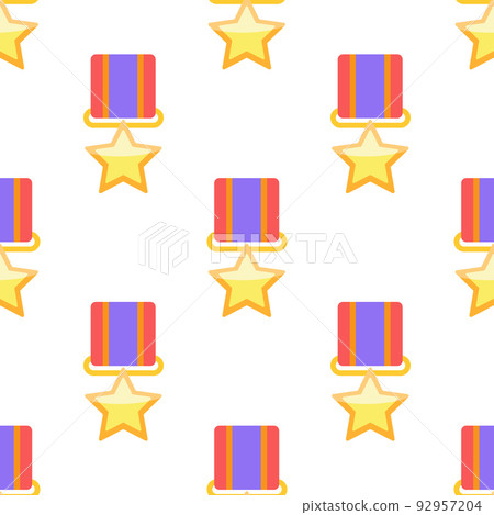 Medal with star seamless pattern background - Stock Illustration ...