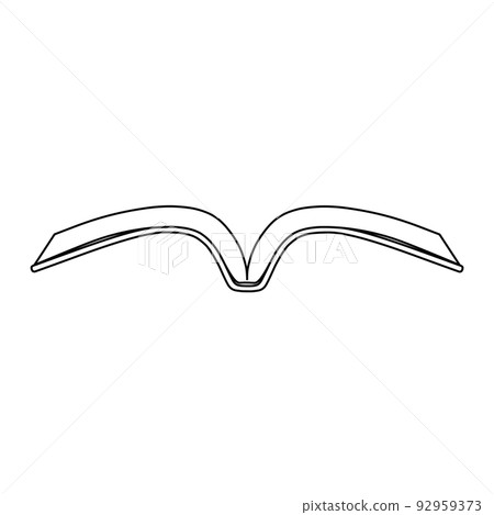 Open book (line drawing) - Stock Illustration [92959373] - PIXTA