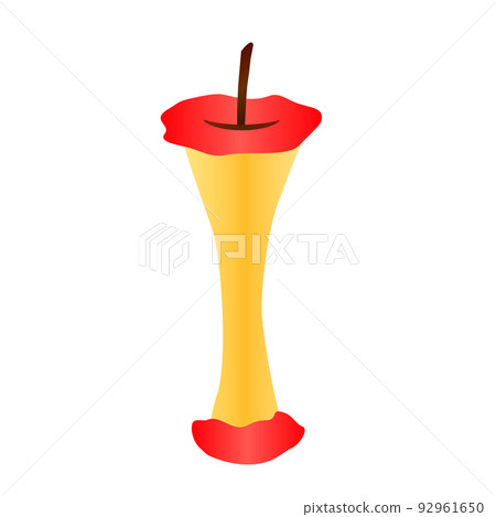 The core of an apple left over after eating the... - Stock Illustration ...