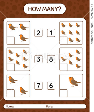How many counting game with robin bird.... - Stock Illustration ...