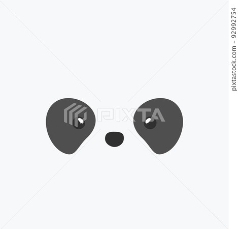 Simple face of Panda. Animal Face Illustration.... - Stock Illustration ...
