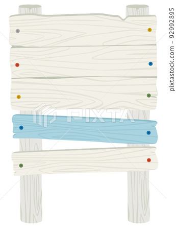 A simple wooden information signboard / a type... - Stock Illustration ...