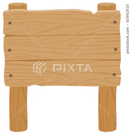 Simple wooden information signboard/Large... - Stock Illustration ...