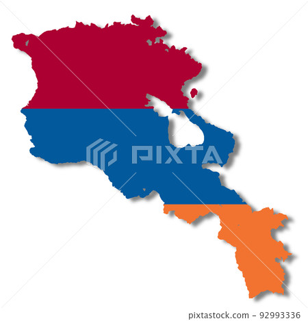 Armenia flag map on white background 3d... - Stock Illustration ...