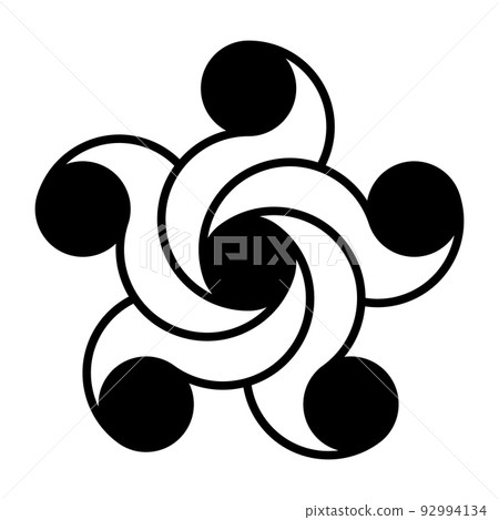 Circles spirally connected into a pentagram.... - Stock Illustration ...