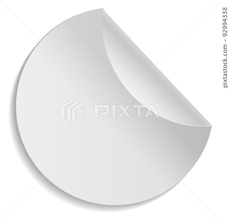 Round sticker with curled edge. Realistic paper... - Stock Illustration ...