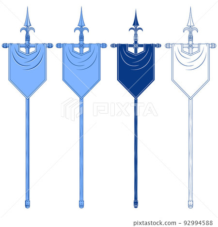 Medieval pennant design on a spear - Stock Illustration [92994588] - PIXTA