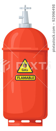 Red gas cylinder. Metal dangerous fuel cartoon...-插圖素材 [92996498] - PIXTA圖庫