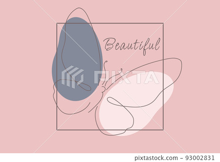 Beautiful butterfly in line art style with... - Stock Illustration ...