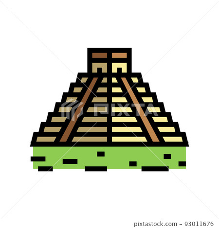 chichen itza color icon vector illustration - Stock Illustration ...