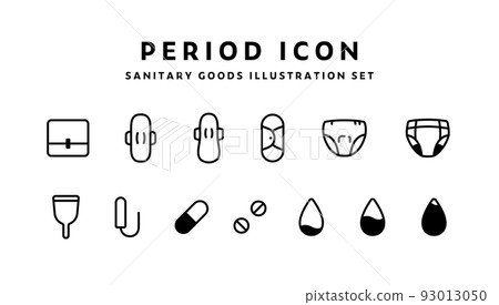 A set of icons of sanitary products: simple... - Stock Illustration ...