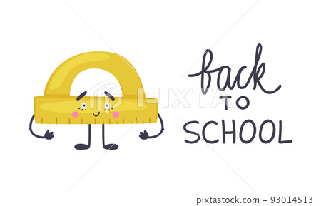 Back to school. Funny protractor school tool... - Stock Illustration ...