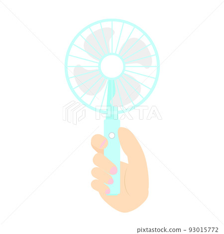 handy fan. A hand-held fan that you can take... - Stock Illustration ...