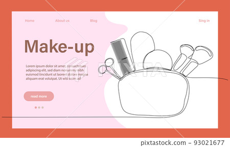 Make up artist web banner or landing page....-插圖素材 [93021677] - PIXTA圖庫