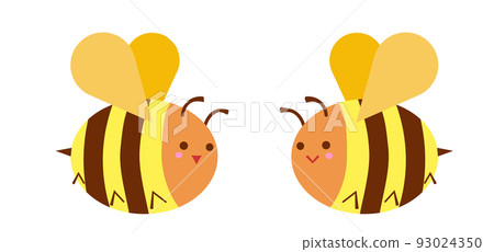 two cute bees - Stock Illustration [93024350] - PIXTA