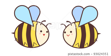 two cute bees - Stock Illustration [93024351] - PIXTA