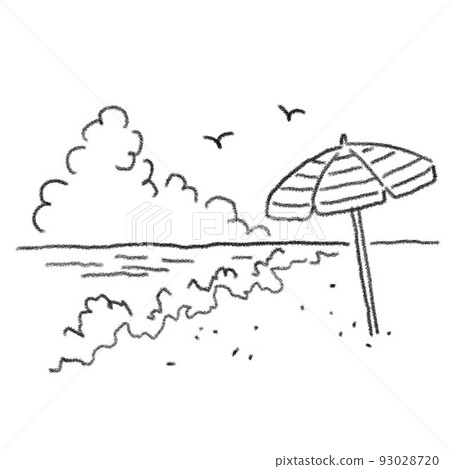 Beach Drawing In Pencil