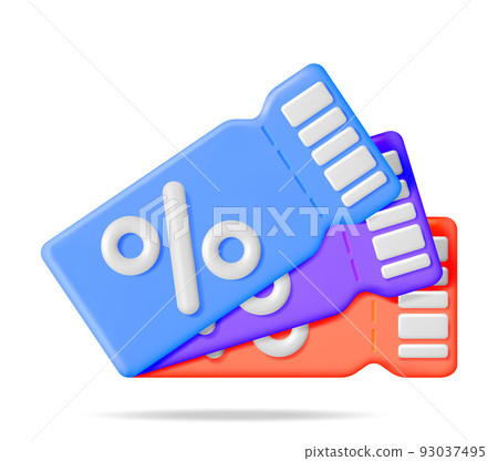 3d Stack of Coupons with Percent Symbol-插圖素材 [93037495] - PIXTA圖庫