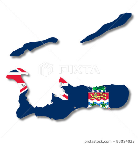 Cayman Islands flag map on white background 3d... - Stock Illustration ...