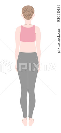 Plump back woman's whole body illustration... - Stock Illustration ...