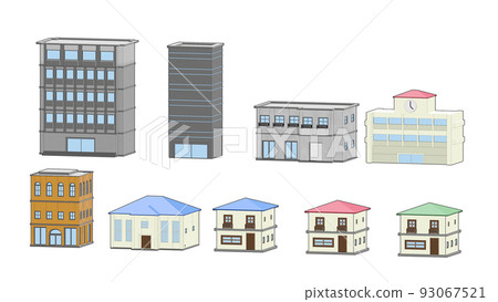 Various building three-dimensional illustration... - Stock Illustration ...