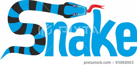 a word 'snake' with snake cartoon figure vector... - Stock Illustration ...