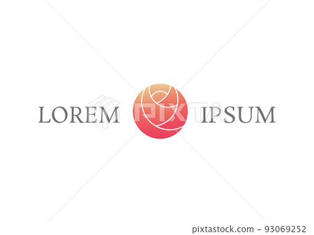 yellow pink circle rose logo design template - Stock Illustration ...