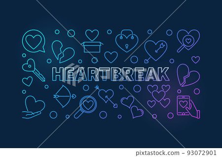 Heartbreak vector colorful outline illustration... - Stock Illustration ...