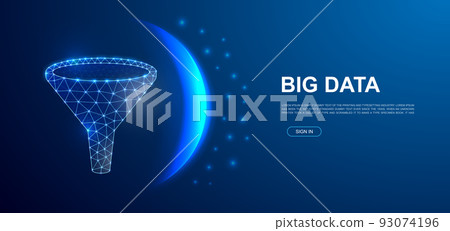 Funnel 3d polygonal symbol for landing page... - Stock Illustration [93074196] - PIXTA