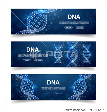 Set of three DNA spiral horizontal banners.... - Stock Illustration ...