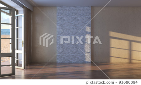 Room with Sea View. Empty Hotel Interior with... - Stock Illustration ...