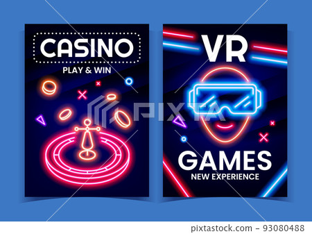 Video game poster. Online casino and VR games.... - Stock Illustration ...