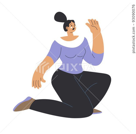 Scared female character with shocked expression - Stock Illustration ...