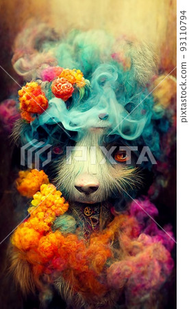 A fantasy Japanese panda rastaman with... - Stock Illustration ...