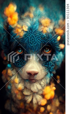 A fantasy magic dog in a fairy-tale wonderland...-插圖素材 [93111304] - PIXTA圖庫