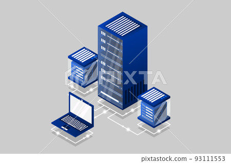 Server room isometric, Cloud storage data, Data... - Stock Illustration [93111553] - PIXTA