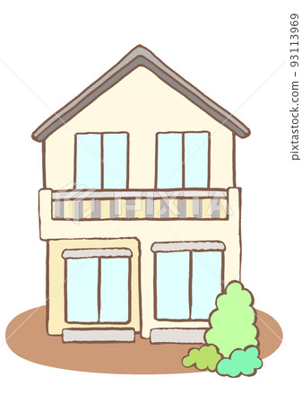 simple detached house hand drawn illustration - Stock Illustration ...