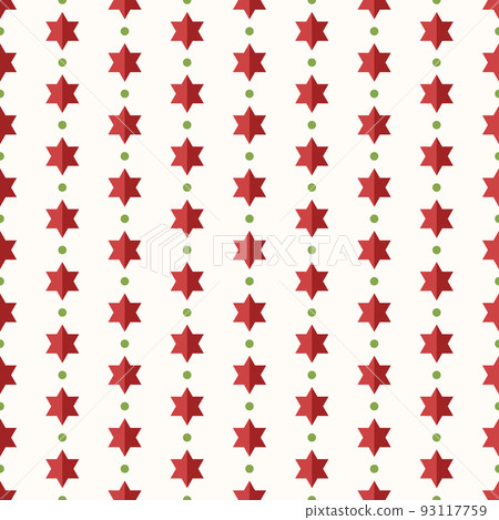 Seamless pattern with red stars and green dots - Stock Illustration ...