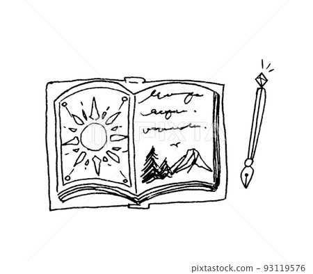Book and pen - Stock Illustration [93119576] - PIXTA