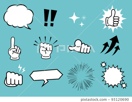 Comic speech bubbles and hand signs set - Stock Illustration [93120690 ...