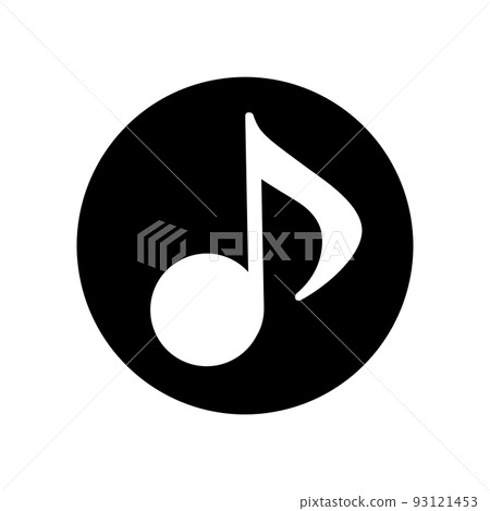 musical note black circle music symbol - Stock Illustration [93121453 ...