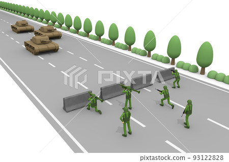 Defend with barricades. War on borders.... - Stock Illustration ...