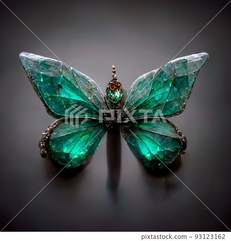Butterfly of gemstones and crystals. Emerald or... - Stock Illustration ...