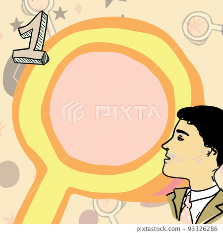Man Looking At 1 Number Brainstorming New... - Stock Illustration ...